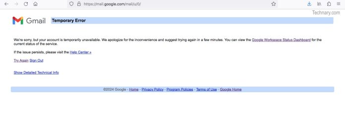Temporary Error Gmail - How to fix issue - Technary